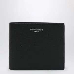 Saint Laurent East/west Wallet In Grain De Poudre Leather - Black