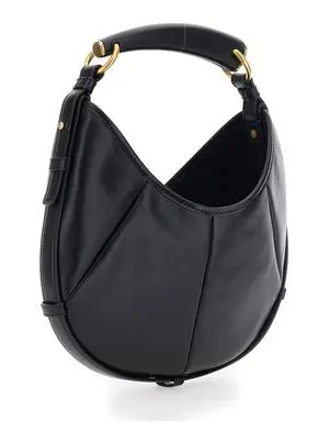 Saint Laurent Mombasa Small' Black Handbag With Metal Details In Leather - Multicolor