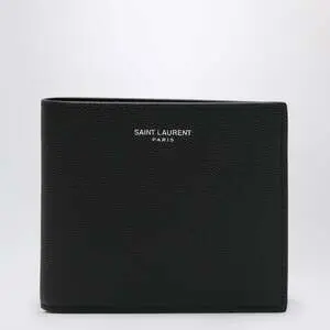 Saint Laurent East/west Wallet In Grain De Poudre Leather - Black