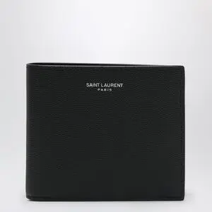 Saint Laurent Saint Laurent Black East/West Wallet In Grain De Poudre Leather Men Black