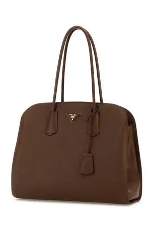 Prada Chocolate Leather Shopping Bag