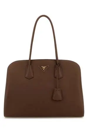 Prada Chocolate Leather Shopping Bag - Brown