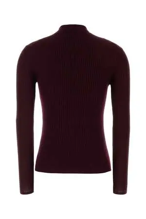 JIL SANDER Burgundy Wool Blend Sweater