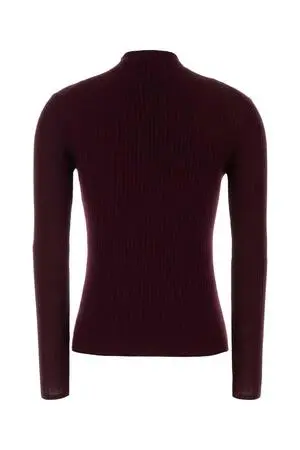 JIL SANDER Burgundy Wool Blend Sweater - Red