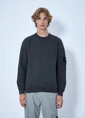 Stone Island Crewneck Sweatshirt With Sleeve Pocket - Gray
