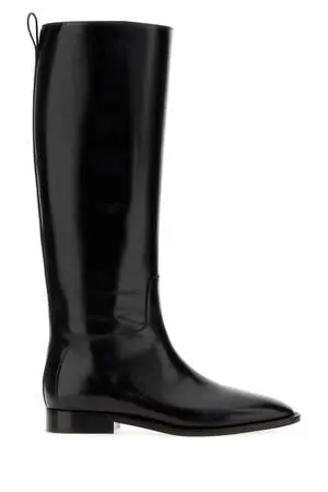 JIL SANDER Leather Knee High Boots - Black