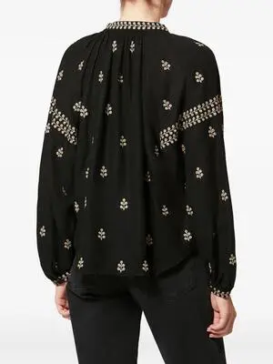 Isabel Marant Étoile Rodis Embroidered Tussar Silk Blouse