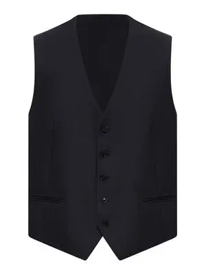 Tagliatore Bruce Tailored Wool Suit With Vest - Black