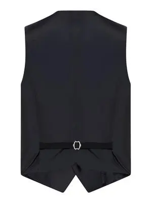 Tagliatore Bruce Tailored Wool Suit With Vest - Black