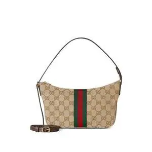 Gucci Shoulder Bag With Web Detail - Cream