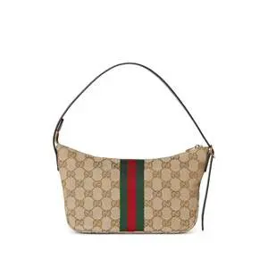 Gucci Shoulder Bag With Web Detail - Cream