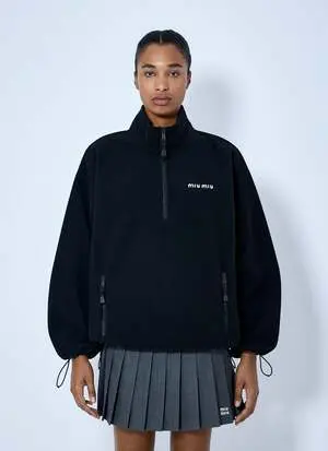 Miu Miu Half-zip Fleece Sweatshirt