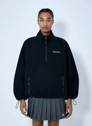 Miu Miu Half-zip Fleece Sweatshirt