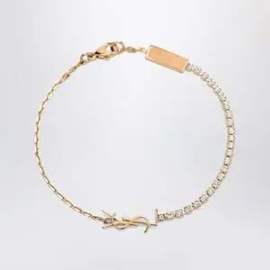 Saint Laurent Cassandre Charm Bracelet In Gold-tone Metal - Silver
