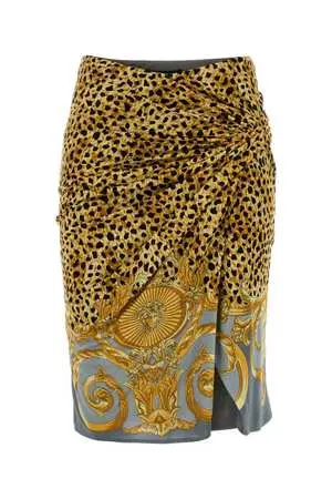 Versace Printed Jersey Skirt