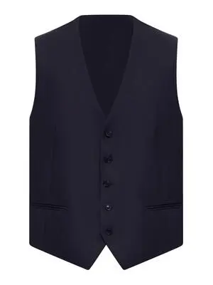 Tagliatore Bruce Tailored Wool Suit With Vest - Blue