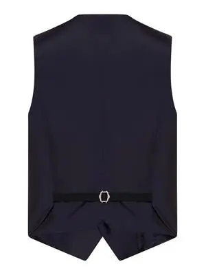 Tagliatore Bruce Tailored Wool Suit With Vest - Blue