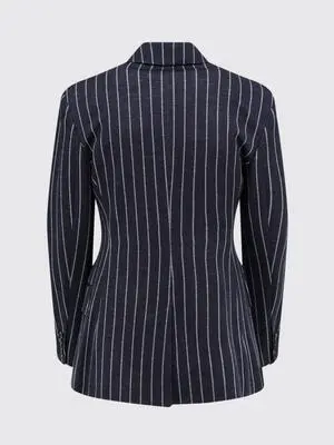 Max Mara Pinstripe Double-breasted Slim Fit Blazer - Blue