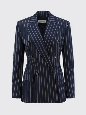 Max Mara Pinstripe Double-breasted Blazer - Blue