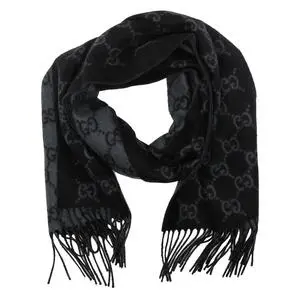Gucci Gg Cashmere Scarf - Black