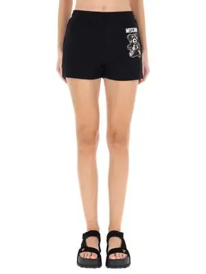 Moschino Teddy Print Shorts - Black