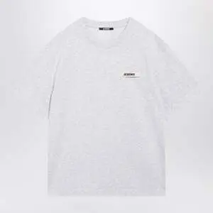 Jacquemus Grey T-shirt With Grosgrain Logo - Gray