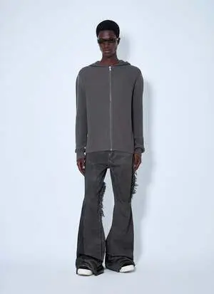 Rick Owens Wool Zipped Hoodie - Gray
