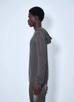Rick Owens Wool Zipped Hoodie - Gray