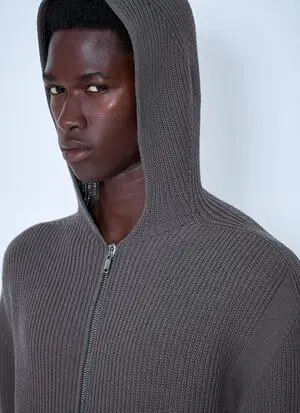 Rick Owens Wool Zipped Hoodie - Gray