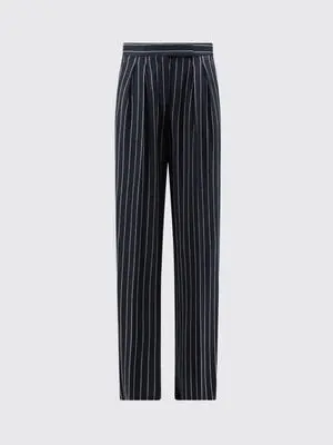 Max Mara Rio High-waisted Pinstripe Wool-blend Palazzo Trousers - Blue