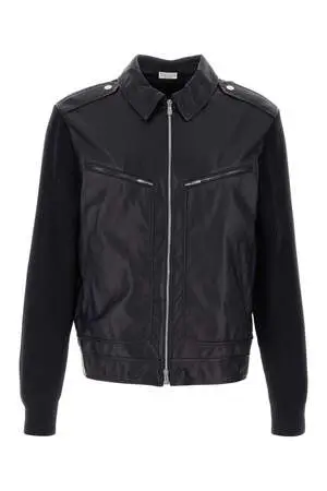 Brunello Cucinelli Leather And Knit Jacket