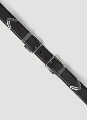 Dolce & Gabbana Double Buckle Leather Belt