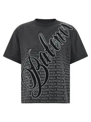 Balenciaga Cursive' T-shirt - Black