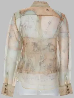 Zimmermann Silk Printed Blouse - Cream