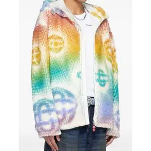 Casablanca Monogram Pattern Hooded Zip Jacket - White