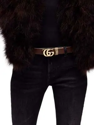 Gucci Reversible Cut Gg Marmont Belt