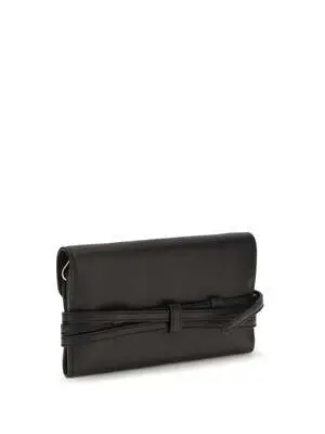 Moschino Leather Wallet With Buckle Detail - Black
