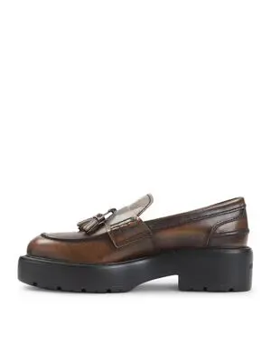 Miu Miu Smooth Leather Loafers With Tassels - Multicolor