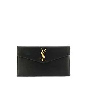 Saint Laurent Leather Clutch Bag - Black