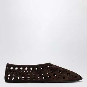 Alaïa Suede Vienne Slippers - Brown