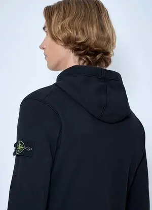 Stone Island Zip-up Hoodie With Sleeve Patch