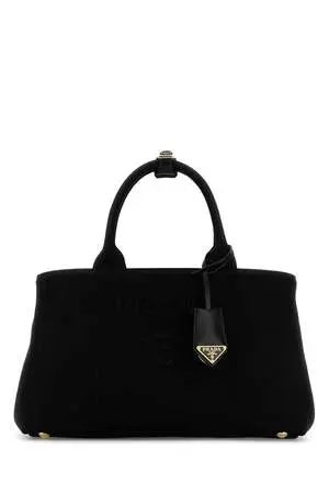 Prada Canvas Shopping Bag - Black