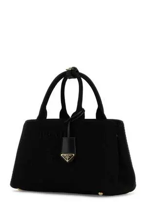 Prada Canvas Shopping Bag - Black