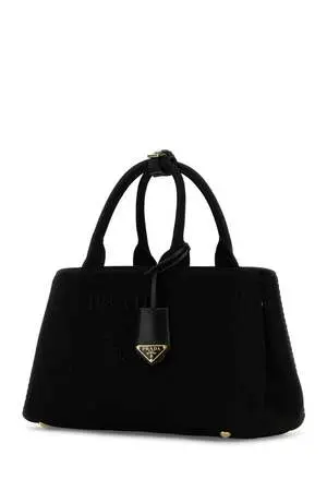 Prada Canvas Shopping Bag - Black