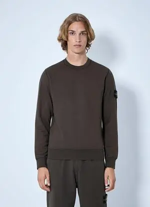Stone Island Crewneck Sweatshirt With Sleeve Patch - Green