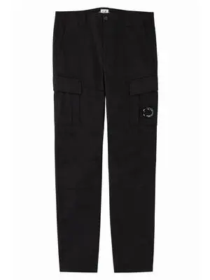 C.P. COMPANY Logo Patch Cargo Trousers - Black