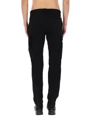 C.P. COMPANY Logo Patch Cargo Trousers - Black