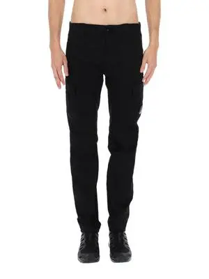 C.P. COMPANY Logo Patch Cargo Trousers - Black