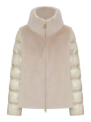 Herno Puffer Jacket With Faux Fur Panel - Multicolor