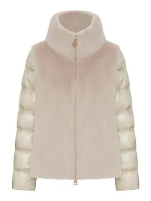 Herno Puffer Jacket With Faux Fur Panel - Multicolor
